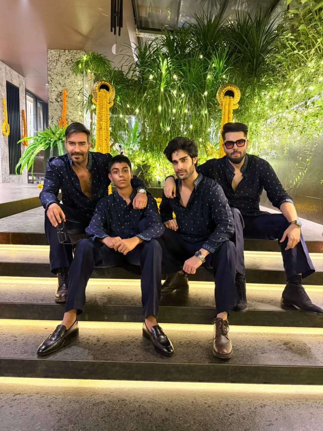 Ajay Devgn twins with son Yug & nephew Aaman during Diwali celebration ...