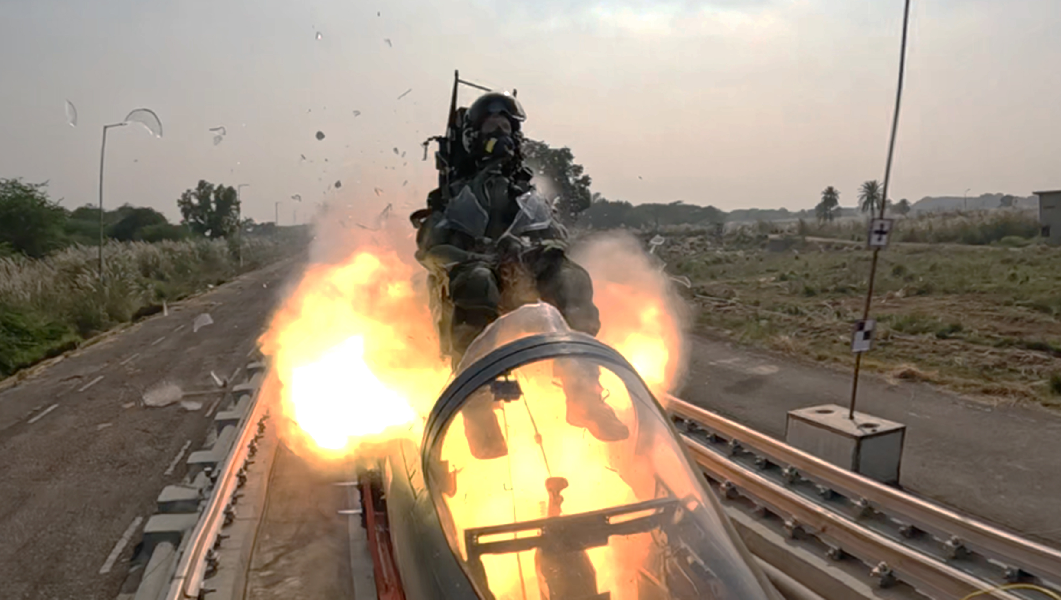 DRDO conducts high-speed rocket-sled test of fighter aircraft escape system